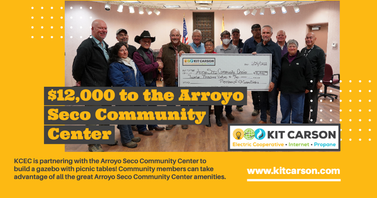 KCEC Donates $12,000 to Arroyo Seco Community Center! - Kit Carson ...