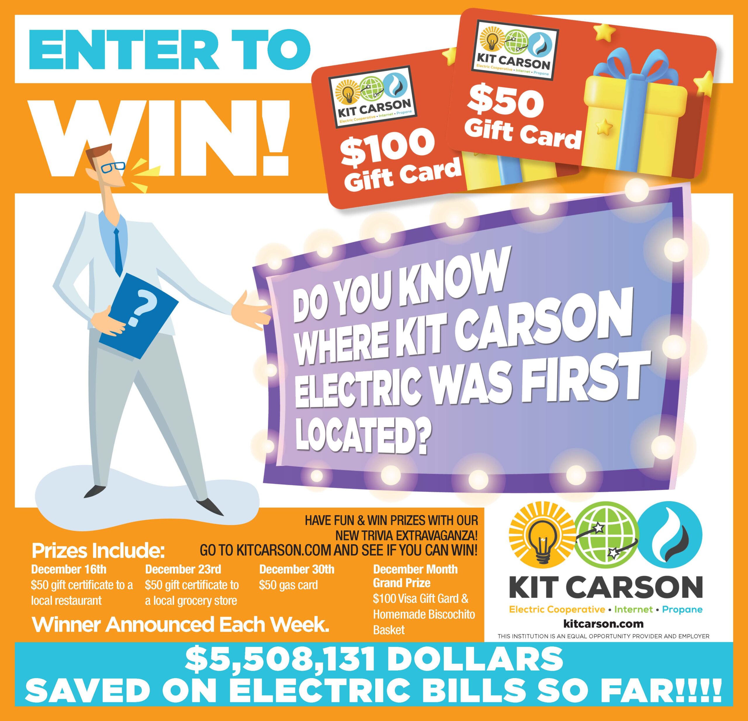 KCEC Week 1 Trivia Winner! Ann Smith is the Winner of a $50 KCEC Gift ...