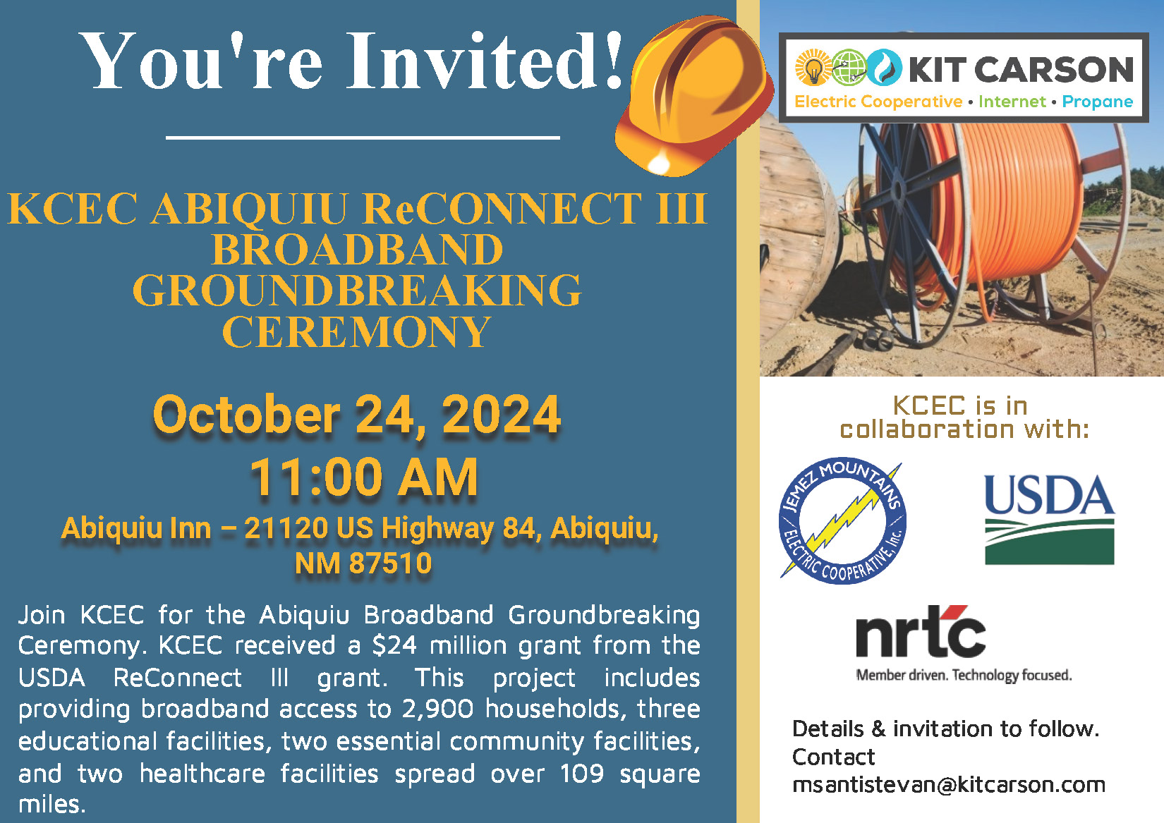 KCEC Abiquiu ReCONNECT III BROADBAND GROUNDBREAKING CEREMONY - Kit ...